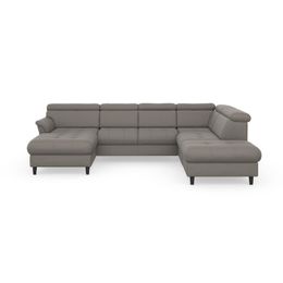 Sit & More sit&more Wohnlandschaft &raquo;Marano U-Form&laquo; inklusive Kopfteilverstellung, optional Schlaffunktion & Bettkasten grau 100% Polyester B/H/T: 304cm x 216cm, 