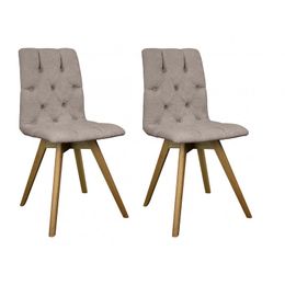 OTTO home Esszimmerstuhl &raquo;Rania&laquo; (Set) 2 Stk.Massivholzgestell, mit Knopfheftung braun Holzwerkstoff, Massivholz B/H/T: 45cm x 91cm x 55cm, 2 Stk., 
