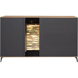 M&auml;usbacher Kommode Faro Sideboard B 169 cm, inkl. Beleuchtung, Push to open, Metallf&uuml;&szlig;e grau B/H/T: 169cm x 103cm x 42cm, 2 Stk., 2 Stk.