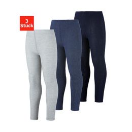 H.I.S. H.I.S Kinder Strickstrumpfleggings Packung, 3 Stk. tlg. in feiner Rippqualit&auml;t blau 98/104