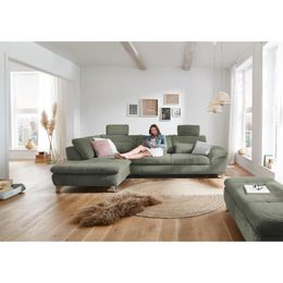 Die PlanBar Ecksofa &raquo;Ottomane MP-IN14007 L-Form, Breite 306 cm&laquo; wahlweise mit Schlaffunktion und verstellbaren Kopfst&uuml;tzen 100% Polyester B/H/T: 306cm