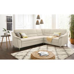 Sit & More sit&more Ecksofa &raquo;Cardoso L-Form&laquo; mit Federkern, wahlweise mit Schlaffunktion und Schubkasten beige Flachgewebe (100% Polyester);Struktur (100% 