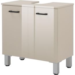 Welltime Waschbeckenunterschrank &raquo;Florenz,Breite 60cm, 2 T&uuml;r, 2 F&auml;cher, mit Siphonausschnitt, MDF-Front&laquo; in verschiedenen Farben erh&auml;ltlich, Badm&ouml;bel,