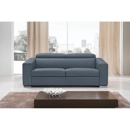 Egoitaliano Schlafsofa &raquo;Cabiria, Design und super Sitz- und Liegekomfort&laquo; Sofa inkl. Schlaffunktion, Kopfteile verstellbar, mit Metallf&uuml;&szlig;en grau Leder &raquo;BULL&laquo; (