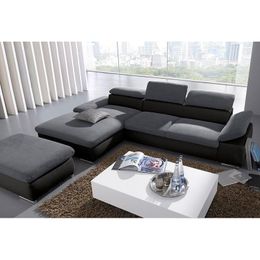 Sit & More sit&more Ecksofa &raquo;Valantine L-Form, B: 286 cm&laquo; mit Arm- & Kopfteilverstellung, optional mit Schlaffunktion schwarz 100% Polyester;Luxus-Kunstleder/