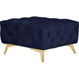 Home Affaire Polsterhocker &raquo;Glynis&laquo; aufw&auml;ndige Knopfheftung, moderne Chesterfield Optik, Fu&szlig;farbe w&auml;hlbar blau Struktur (100% Polyester);Samtoptik (