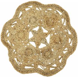 CarpetFine Sisalteppich &raquo;Juteteppich Paul&laquo; rund 13 mm H&ouml;he nat&uuml;rliches Pflanzenmaterial von Hand gewebt, Boho Style beige Jute &Oslash; 60cm 1 Stk., 13mm, &Oslash; 