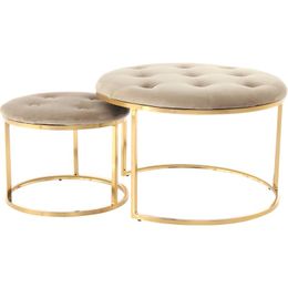 Kayoom Polstergarnitur &raquo;Hocker Becky 825 2er-Set, runde Form, angesagter Retro-Stil&laquo; Set, Hocker 1: B 60 cm/H 41 cm/T 60 cm Hocker 2: B 40 cm/H 32 cm/T 40 cm