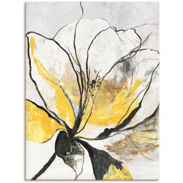 Artland Wandbild &raquo;Umrissenes Blumenmuster I gelbe Version&laquo; Blumenbilder 1 Stk. tlg. als Leinwandbild, Poster in verschied. Gr&ouml;&szlig;en gelb B/H/T: 30cm x 40cm, 