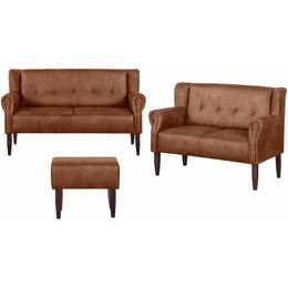 Home Affaire K&uuml;chensofa &raquo;Moro Couch mit Federkern, bequem, Breite&laquo; in verschiedenen Stoffe und Farben braun Microfaser in Antiklederoptik (100% 