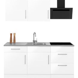 Wiho-K&uuml;chen wiho K&uuml;chen K&uuml;che &raquo;Cali&laquo; wahlweise mit E-Ger&auml;ten, Breite 180 cm wei&szlig; B/H/T: 180cm x 60cm,mit E-Ger&auml;te