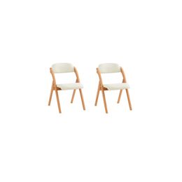sobuy 2 Klappst&uuml;hle im 2er-Set Wei&szlig; 41,5x47,5x77cm Nordisch
