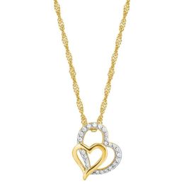 Amor Damen Kette mit Anh&auml;nger &raquo;Herzen&laquo; mit Zirkonia (synth.) gold Silber 925 (Sterlingsilber), L: 45