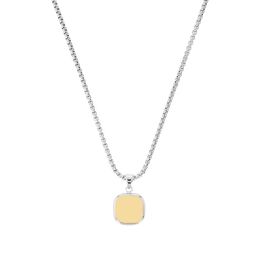 Amor Herren Kette mit Anh&auml;nger &raquo;quadratisch&laquo; gold Edelstahl, L: 55 B: 2mm