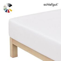 Schlafgut Spannbettlaken &raquo;Basic Cotton Bettlaken, 160 g/m&sup2;, 100% Baumwolle, Spannbetttuch&laquo; Spannbettlaken bis 20 cm Matratzenh&ouml;he, b&uuml;gelfrei und pflegeleicht 