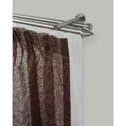 Garesa Gardinenstange &raquo;DIAMANT&laquo; &Oslash; 16 mm 2 l&auml;ufig-l&auml;ufig Wunschma&szlig;l&auml;nge Innenlauf-Vorhanggarnitur, verl&auml;ngerbar, Spitze, edelstahl silber B/L: 210cm &Oslash; 
