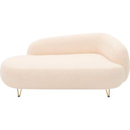 LOOKS by Wolfgang Joop Ecksofa &raquo;Looks XVI L-Form&laquo; beige 100% Polyester B/H/T: 183cm x 75cm x 105cm, Flausch, Longchair rechts, F&uuml;&szlig;e: Metall goldfarben