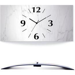 Artland Wanduhr &raquo;Wei&szlig;e Marmor Textur&laquo; wahlweise mit Quarz- oder Funkuhrwerk, lautlos ohne Tickger&auml;usche wei&szlig; B/H/T: 50cm x 25cm x 0,3cm, Quarzuhr