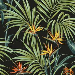 SUPERFRESCO EASY Vliestapete &raquo;Strelitzia Bl&auml;tter&laquo; gemustert FSC zertifiziert, mit lebhaftem Druck, 10 Meter L&auml;nge bunt Vlies B/L: 0,52m x 10m, Rollen: 1