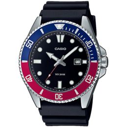 Casio Timeless Collection Herren CASIO TIMELESS COLLECTION Quarzuhr Armbanduhr, Herrenuhr,bis 20 bar wasserdicht, Datum, Resinarmband schwarz 