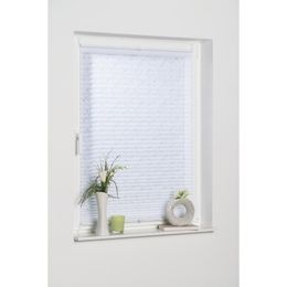 K-home Plissee &raquo;Capri&laquo; Lichtschutz ohne Bohren Ausbrennerstoff wei&szlig; Obermaterial: 100% Polyester 210cm, zweiseitig verschiebbar, 100cm