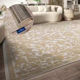 Villeroy & Boch Teppich &raquo;Ambroise&laquo; rechteckig 5,5 mm H&ouml;he Wohnzimmer, Schlafzimmer, Modern, Hoch-Tief Effekt, Flur beige Polyester B : 200cm 1 Stk., 5,5mm, L: 290cm