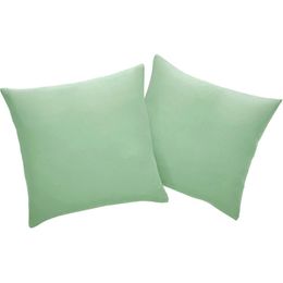 OTTO home Dekokissen &raquo;Parry Microfaser&laquo; 2-er Set, unifarben, Kissenh&uuml;llen ohne F&uuml;llung, mit Rei&szlig;verschluss gr&uuml;n Polyester B/L: 50cm x 50cm, 2 Stk.