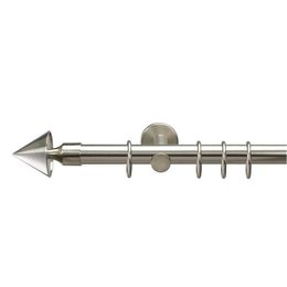 Liedeco Gardinenstange &raquo;Kegel&laquo; &Oslash; 20 mm 1 l&auml;ufig-l&auml;ufig Fixma&szlig; silber Metall B/L: 120cm &Oslash; 20mm, 1 l&auml;ufig