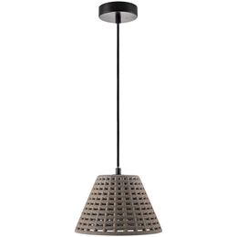 Paco Home Pendelleuchte &raquo;GITTA&laquo; E27 H&auml;ngelampe LED, E27 Gitter Lampe Wohnzimmer Esszimmer K&uuml;che Beton grau 1, &Oslash; 21,2cm