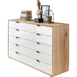 Wiemann Schubkastenkommode &raquo;Cardiff Sideboard, W&auml;scheschrank, teilmassiv Bianco-Eiche, Schubladen&laquo; Glas- oder Massivholzfront, verschiedene Breiten, 