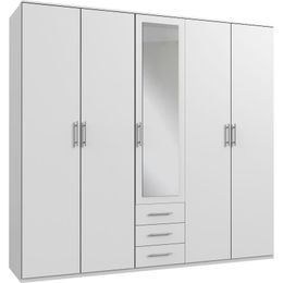 wimex Kleiderschrank &raquo;Ben&laquo; mit jeweils drei Schubk&auml;sten wei&szlig; Wei&szlig;, B/H/T: 225cm x 210cm x 58cm, Schubladen: 3 Stk. T&uuml;ren: 5 Stk.