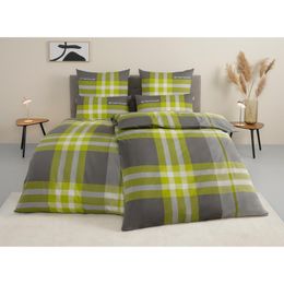 Tom Tailor HOME Bettw&auml;sche &raquo;Nick in Gr. 135x200 oder 155x220 cm&laquo; 3 mit Gratiszugabe G&auml;stehandtuch gr&uuml;n Biber, Obermaterial: 100% Baumwolle B/L: 135cm 