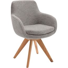 Musterring Esszimmerstuhl &raquo;Tavia&laquo; (Set) 2 Stk.Stativgestell Wildeiche massiv, Drehfunktion optional, diverse Farben grau B/H/T: 62cm x 86cm x 66cm, 2 Stk., 