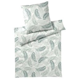 Elegante Bettw&auml;sche &raquo;Palm&laquo; 2 Stk. angenehmes Hautgef&uuml;hl gr&uuml;n Satin, Obermaterial: 50% Baumwolle, 50% Viskose B/L: 135cm x 200cm, 1 Stk., 1 Stk., Satin, B/L: 