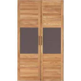 Home Affaire Kleiderschrank &raquo;Chamara&laquo; aus massivem Eichenholz, in unterschiedlichen Breiten, H&ouml;he 218 cm beige B/H/T: 124cm x 218cm x 65cm, T&uuml;ren: 2 
