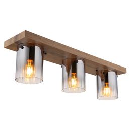 Globo LIGHTING Deckenleuchte &raquo;UNDERWOOD&laquo; E27 1 Stk. Deckenlampe Wohnzimmer-Leuchte Schlafzimmer-Leuchte Flur K&uuml;che braun H: 18cm, 1 Stk.