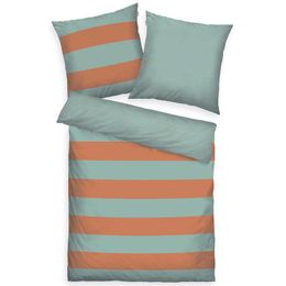 Tom Tailor HOME Bettw&auml;sche &raquo;BOLD STRIPES in Gr. 135x200cm, 155x220cm oder 200x220cm&laquo; 2 Stk. new bedroom, mit farbigem Markenrei&szlig;verschluss gr&uuml;n 
