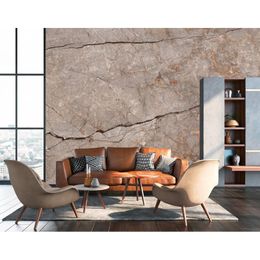 A.S. Cr&eacute;ation Vliestapete &raquo;Marmor-Tapete Steinoptik Grau Beige Elegant&laquo; matt glatt braun Vlies B/L: 2,5m x 3,75m, Rollen: 1