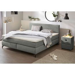 Jockenh&ouml;fer Boxspringbett &raquo;"Alinas" inkl. Topper&laquo; erh&auml;ltlich in unterschiedlichen Breiten und Farbvarianten grau Bezug Bett: Feinstruktur (100% Polyester);Topper 