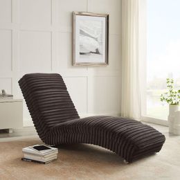 Salesfever Relaxliege &raquo;Komfortable Relaxliege&laquo; Quergesteppt, Oeko-Tex zertifizierter Bezug, PFC-frei schwarz Cordstoff (100% Polyester), Metall B/H/T: