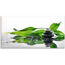 Artland Glasbild &raquo;Spa mit Steinen und Bambus&laquo; Zen 1 Stk. tlg. in verschiedenen Gr&ouml;&szlig;en gr&uuml;n B/H/T: 60cm x 30cm, Glasbild Zen, 1 Stk.