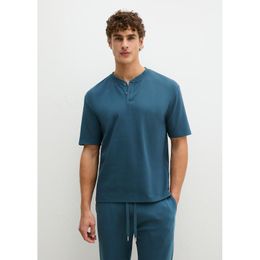 Marc O'Polo Marc O'polo Herren Marc O'Polo Pyjamaoberteil &raquo;Mix N Match Interlock&laquo; mit Rundhalsausschnitt, kleiner Knopfleiste und kurzem Arm blau XXL (62)