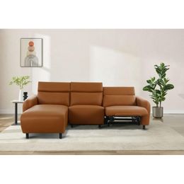 OTTO home Ecksofa &raquo;SKAANE Lederoptik, L-Form, 274 cm, manuelle/elektrische Relaxfunktion,&laquo; rundes Design, Kopfteilverstellung, Federkernpolsterung 