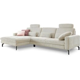 Die PlanBar Ecksofa &raquo;MP-IN20110 L-Form mit Kaltschaum-Polsterung&laquo; optional mit Funktionen erh&auml;ltlich beige 100% Polyester B/H/T: 302cm x 87cm x 178cm,