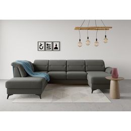 Sit & More sit&more Wohnlandschaft &raquo;Sinatra U-Form&laquo; optional mit Kopfteilverstellung und Armteilfunktion, Metallf&uuml;&szlig;e grau 90% Polyester, 10% Polyamid B/H/T: 