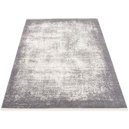OCI DIE TEPPICHMARKE Teppich &raquo;TOP EMILIA&laquo; rechteckig 7 mm H&ouml;he 3-D Hoch Tief Optik, mit Fransen, Wohnzimmer grau Polypropylen (PP) B : 120cm 1 Stk., 