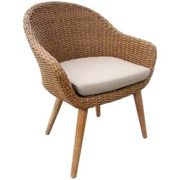 Garden Pleasure Gartenstuhl &raquo;CARSON&laquo; () 2 Stk.2er Set, mit Auflage braun Kunststoff B/H/T: 62cm x 84cm x 66cm, 2 Stk.