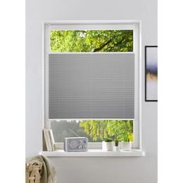 OTTO home Plissee &raquo;GELLO&laquo; Lichtschutz ohne Bohren verspannt in Streifen-Optik, Klemmfix, im Fixma&szlig;, Sonnenschutz f&uuml;r Fenster & T&uuml;r grau Obermaterial: 