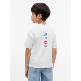 Tommy Hilfiger Jungen T-Shirt R&uuml;ckendruck, Regular Fit, Kinder bis 16 Jahre wei&szlig; 3 (98)