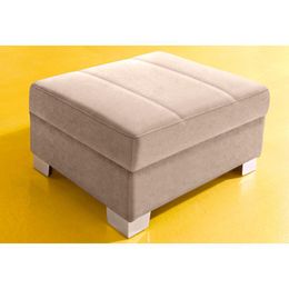 DOMO collection Hocker &raquo;TURAH 85x61x40 cm, mit moderner Steppung&laquo; passend zur Serie beige Microfaser PRIMABELLE (100% Polyester);Struktur ( 85% 